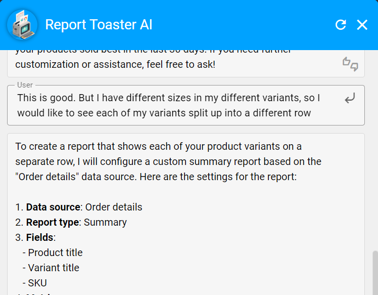 How to Use the Report Toaster AI Assistant
